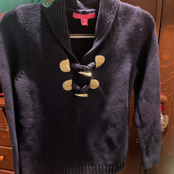 Lilly Pulitzer | Sweaters | Lilly Pulitzer Shawl Collar Toggie Navy ...